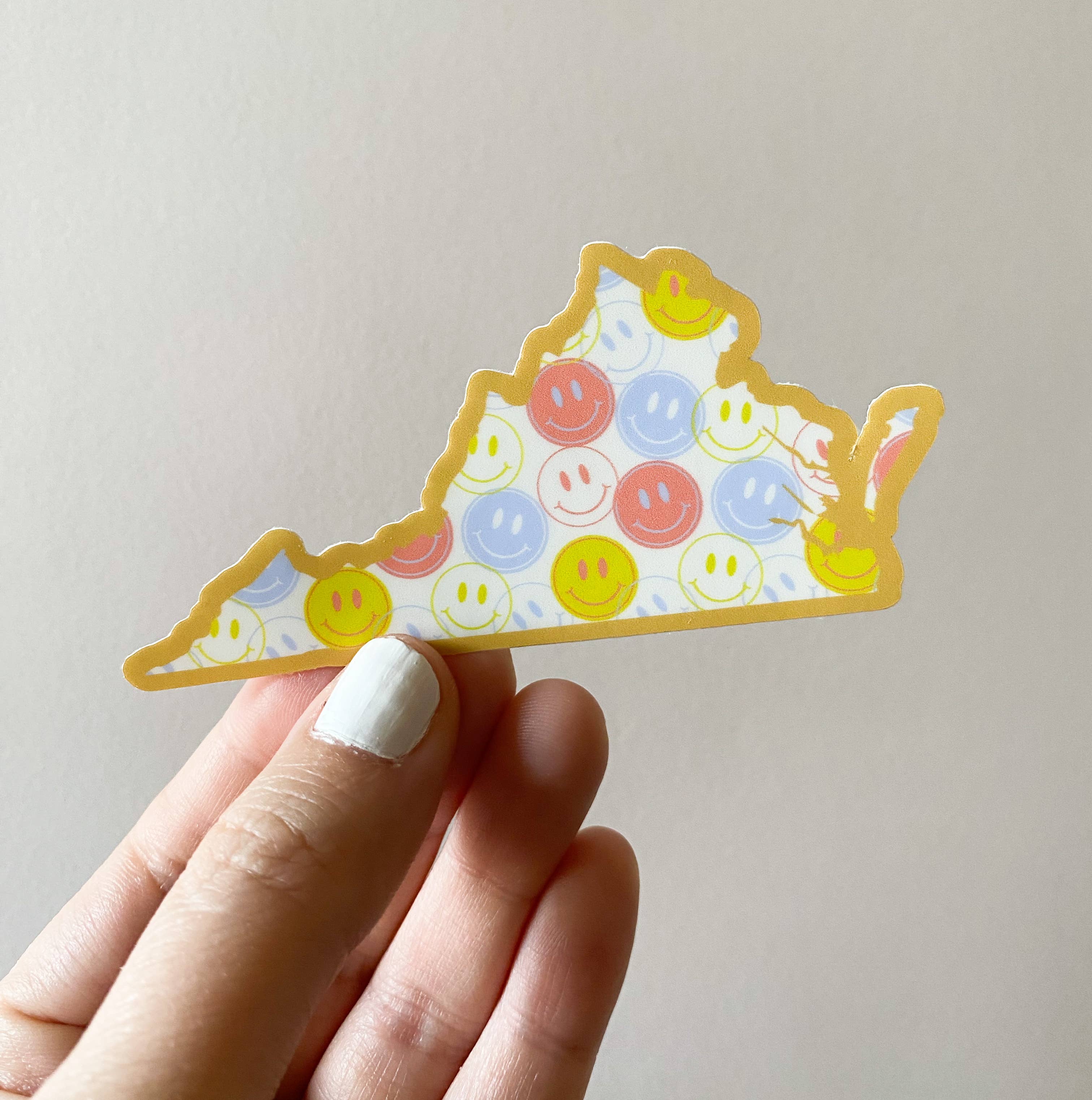 VA Smiley Emoji Pattern Vinyl Sticker – Bottlebrush Design Co.