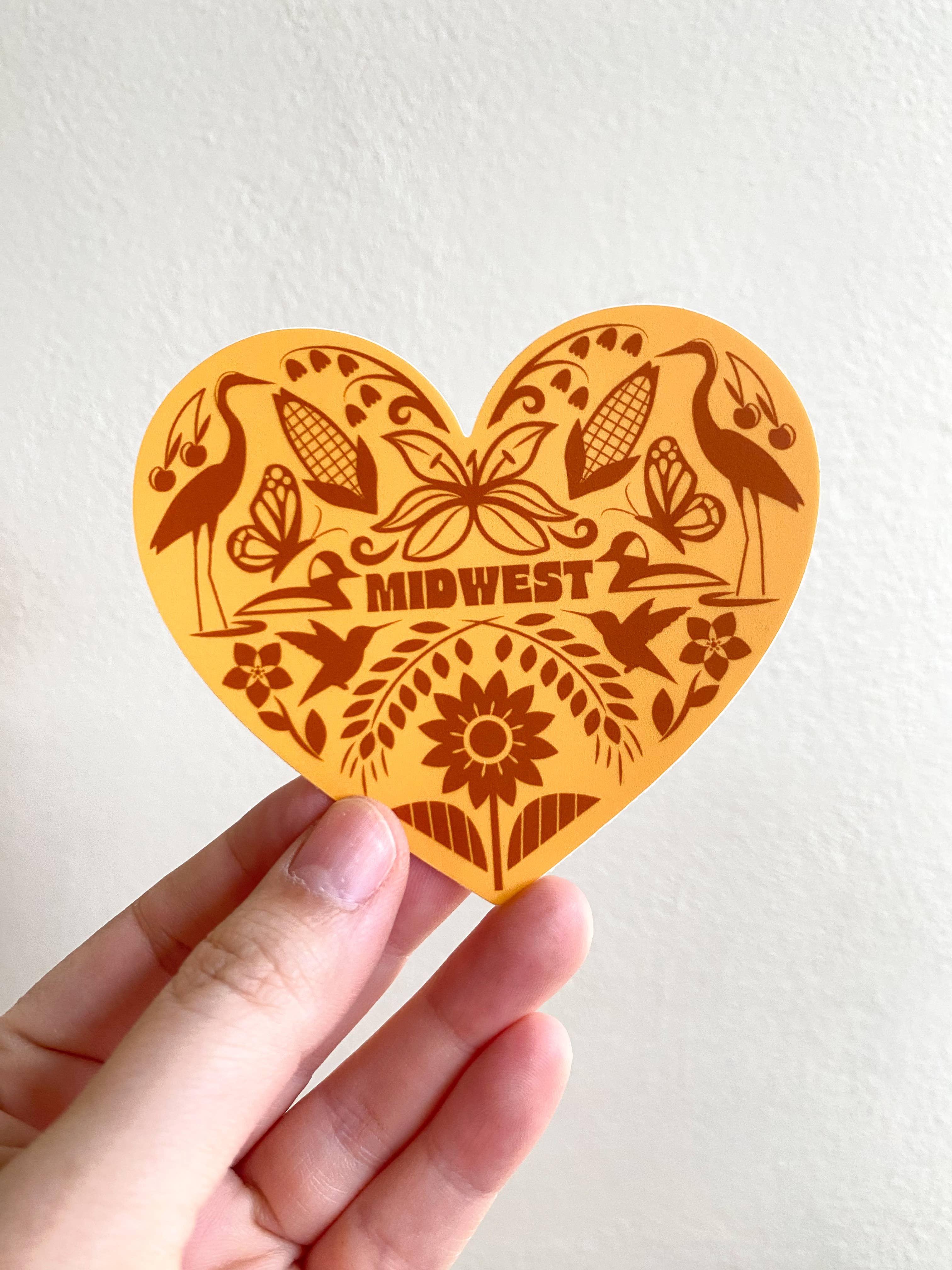 Midwest Flora & Fauna Heart Icons Vinyl Sticker – Bottlebrush Design Co.